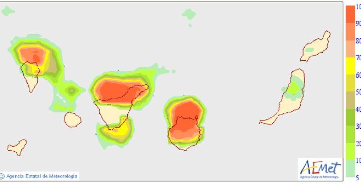 Melder regn på Kanariøyene søndag Melder regn på Kanariøyene søndag